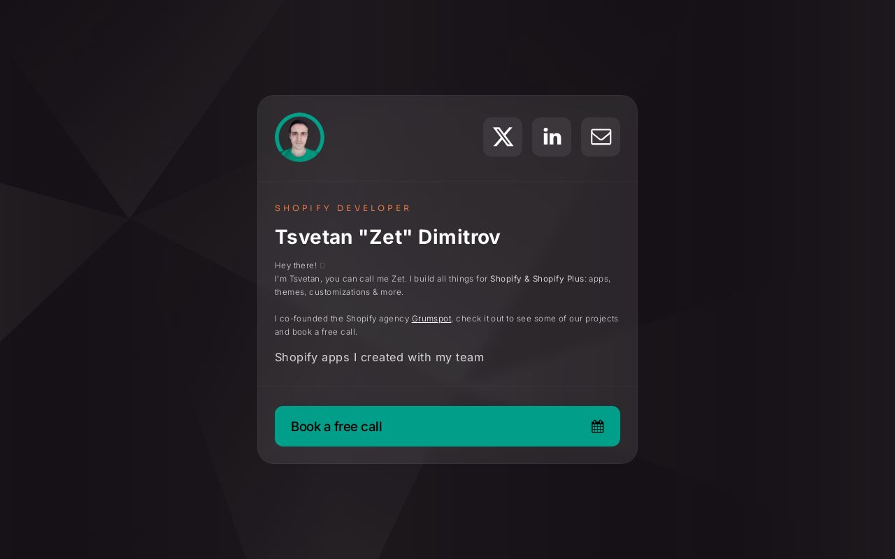 Zet - Shopify Developer